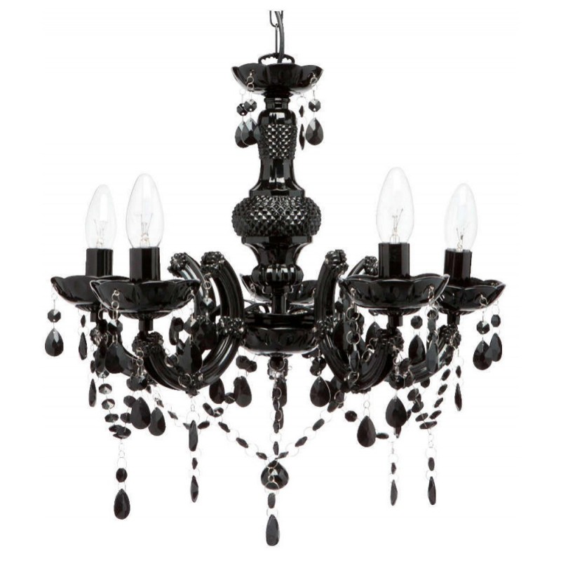 Searchlight 1455 5bk Marie Therese Black Acrylic Pendant
